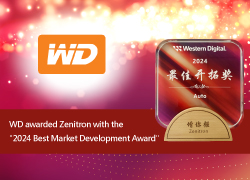 WD Awarded Zenitron with the 2024 Best Market Development Award
